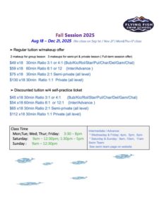 Fall Swim Lessons 2025 - Flying Fish Swim School